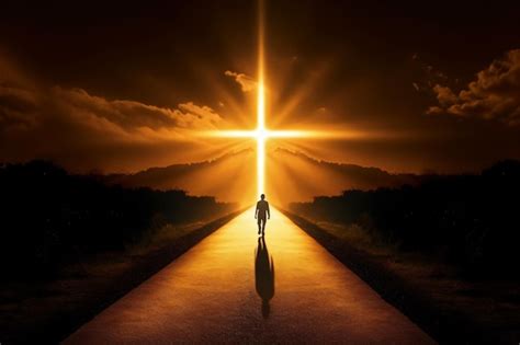 un arte conceptual de una persona caminando por un camino de tierra