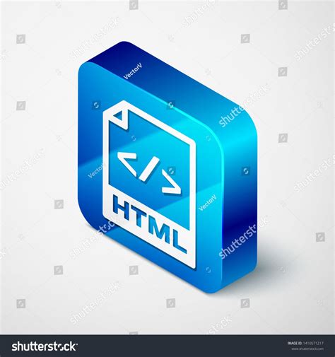 Isometric Html File Document Icon Download Html Button Icon Isolated On White Background Html