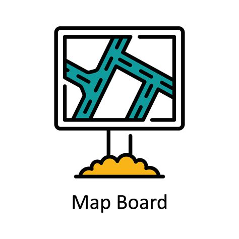 Map Board Vector Fill Outline Icon Design Illustration Map And Navigation Symbol On White