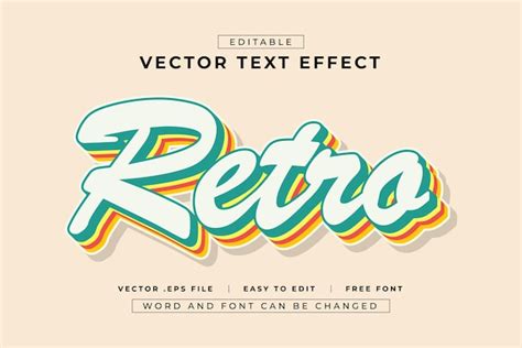 Premium Vector Retro 3d Editable Text Effects
