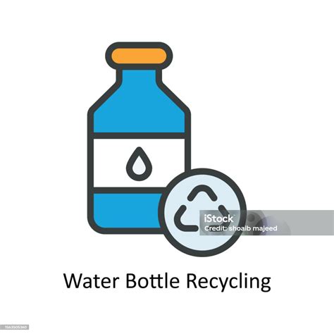 물병 재활용 벡터 채우기 개요 아이콘 디자인 그림입니다 자연과 생태 흰색 배경에 기호 Eps 10 파일 0명에 대한 스톡 벡터