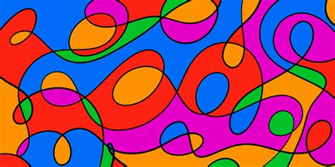 복고풍 윤곽선과 색상 디자인의 추상적 인 유체 배경 포스터 전단지 배너 및 창의적인 프로젝트를 위한 트렌디 한 기하학적 배경