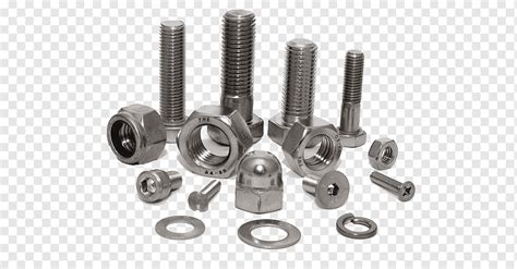 패스너 너트 스테인레스 스틸 볼트 스레드 패스너 나사 강철 금속 Png Pngwing
