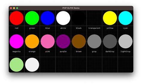 Colors PHP GLFW A Fully Featured OpenGL And GLFW Extension For PHP
