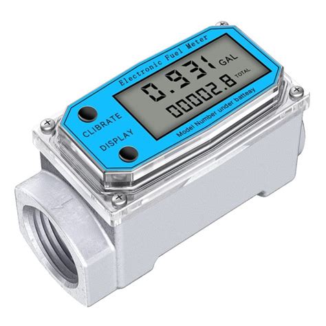 Digital Turbine Water Flow Meter With Npt Counter And Fnpt Thread Gas Oil Fuel Flowmeter 1 Inch