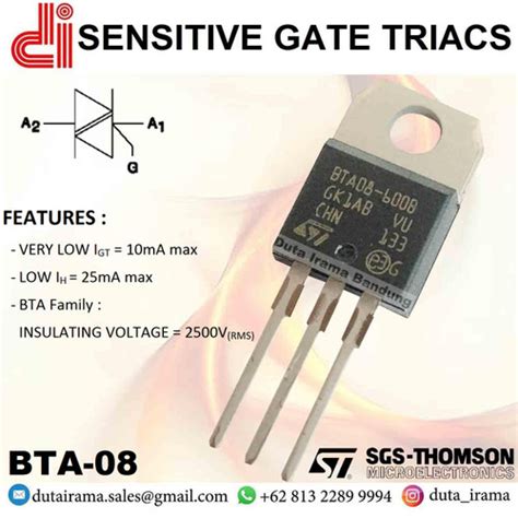 Jual Triac Bta08 600b Bta08 600b Bta08 To 220 Kota Bandung Duta