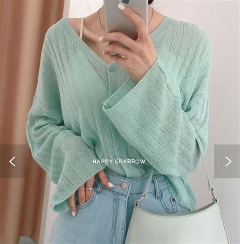 시원한 소재 여름 땡볕 차단 가디건 납작 굵은 골지 걸치기 카키색 갈색 여름가디건