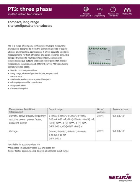 Secure Three Phase Multi Function Transducer Pdf Mains Electricity