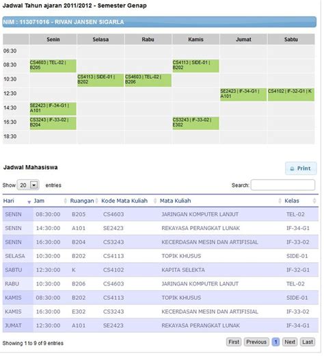 My Class Schedule Class Schedule Items For College Class