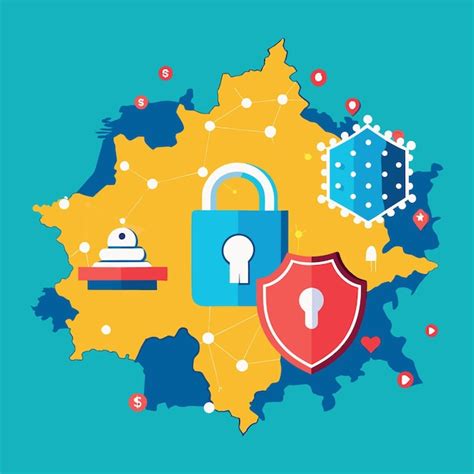 Map Of Belarus With Lock And Binary Code Background Premium Ai