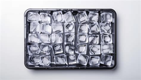 Empty Ice Cube Tray On White Background Top View Premium Ai Generated Image