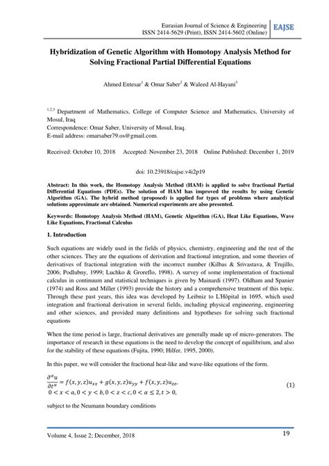 Pdf Hybridization Of Genetic Algorithm With Homotopy Analysis Method For Solving Fractional