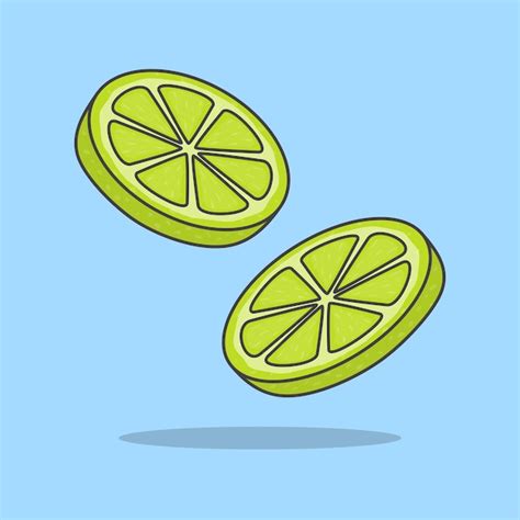 Premium Vector Slice Of Juicy Lime Cartoon Vector Illustration Fresh Lime Flat Icon Outline