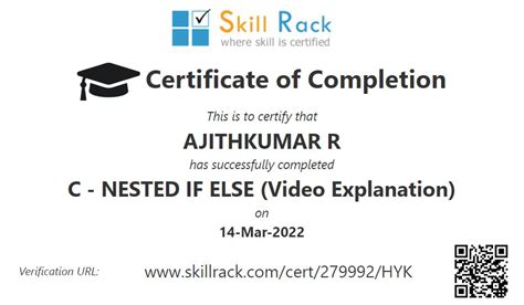 Ajith Kumar R On Linkedin Skillrack Certificateofcompletion Cprogramming