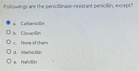 Followings Are The Penicillinase Resistant
