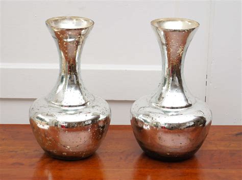 Pair Of Modernist Silvered Vases For Sale At 1stdibs