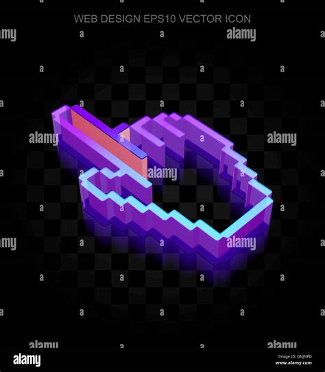 Web Development Icon 3d Neon Glowing Mouse Cursor Made Of Glass Eps 10 Vector Stock Vector