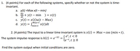Solved Min 1 Max 9 1 4 Points For Each Of The Fo