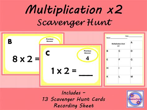 Multiplication X2 Scavenger Hunt Teaching Resources