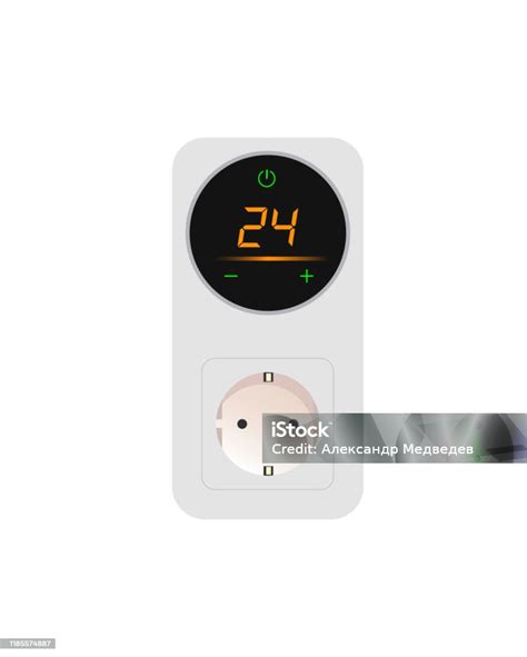 Socket With Automatic Electronic Timer Vector Illustration Stock Illustration Download Image