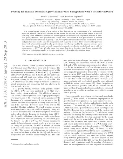 Pdf Probing For Massive Stochastic Gravitational Wave Background With A Detector Network