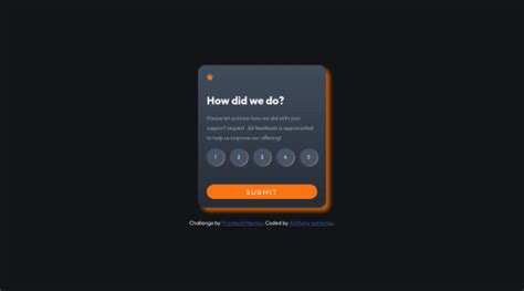 Frontend Mentor Interactive Rating Component Coding Challenge Solution