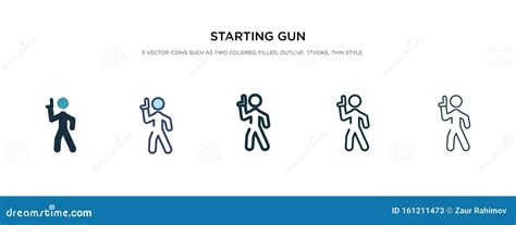 Starting Gun Icon In Different Style Vector Illustration Two Colored