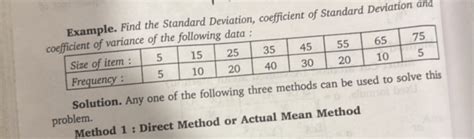 Example Find The Standard Deviation Coefficient Of Standard Deviation A