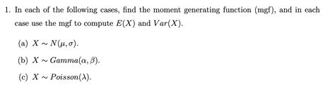 Solved 1 In Each Of The Following Cases Find The Moment