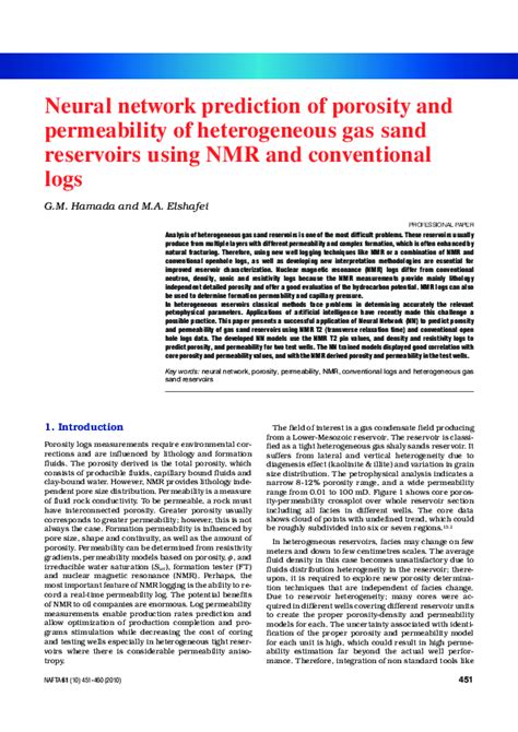 Pdf Neural Network Prediction Of Porosity And Permeability Of