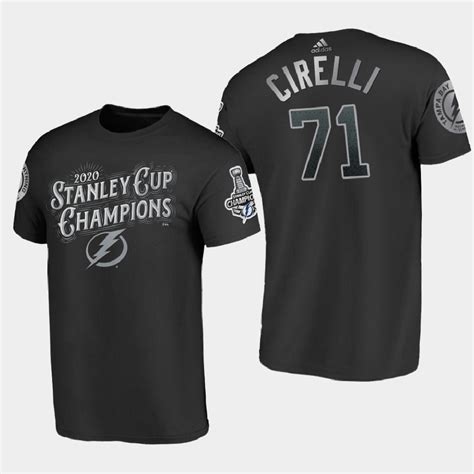 Men Lightning Anthony Cirelli 71 Black 2020 Stanley Cup Champions Lord