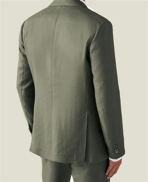 Olive Green Linen Suit Luca Faloni