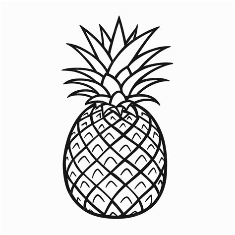 파인애플 그리기 실루엣 개요 그림 프리미엄 벡터