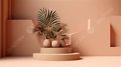 화분에 심은 식물로 3d 모양으로 만든 연단의 배경 3d 렌더링 3d 모양 세우다 배경 일러스트 및 사진 무료 다운로드 Pngtree