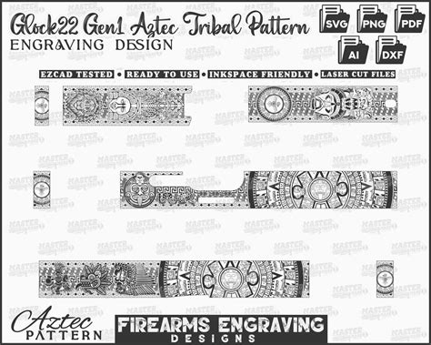 Aztec Tribal Vector Pattern Design For Glock22 Gen1 Laser Engraving