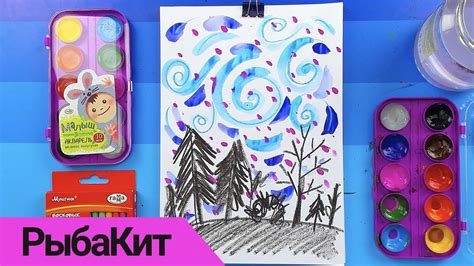 Рисуем МЕТЕЛЬ зимой красками уроки рисования Youtube