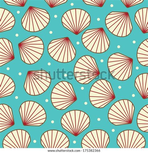 Seamless Shell Pattern Vector Stock Vector Royalty Free Shutterstock