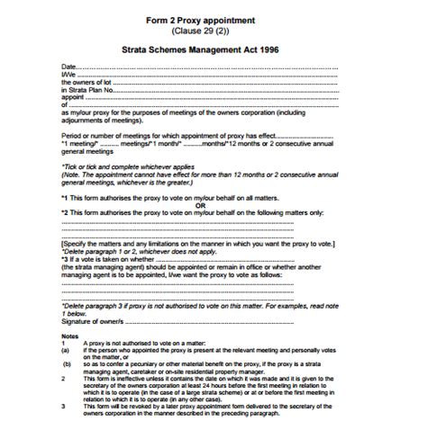 5 Proxy Templates Free Sample Templates