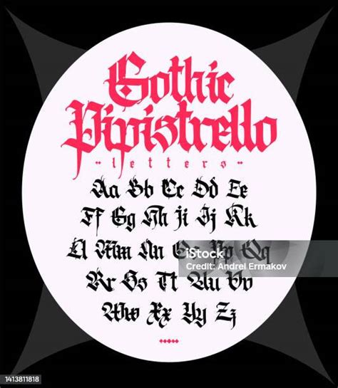 라틴어 문자의 고딕 글꼴 벡터 영어 알파벳 중세 유럽 스타일 유럽 알파벳 916 세기 로마노게르만 문자 모노그램 및 디자인에 대한 기호입니다 가공의 인물에 대한 스톡 벡터