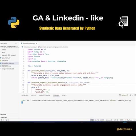 datta mks on linkedin syntheticdata dattamks python faker pandas numpy analytics…