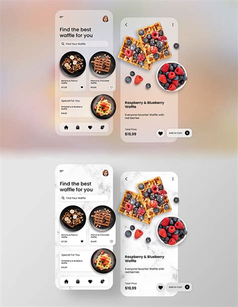 Waffle Shop App Ui Design Behance