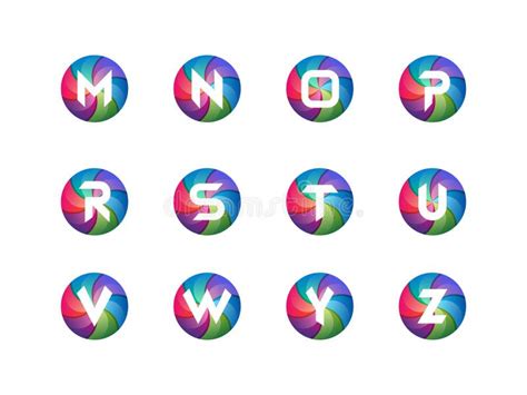 Colourful Circle Letter Logo Design Collection Stock Vector Illustration Of Brand Element