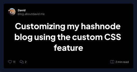 customizing my hashnode blog using the custom css feature