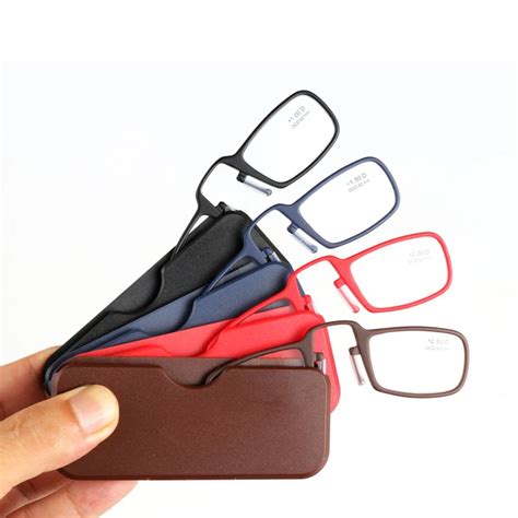 2018 Portable Nose Clip Reading Glasses Wallet Readers Glasses Men Women Eyeglasses 101520