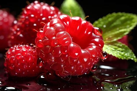 Raspberry Delight Natures Sweetest Gem Premium Ai Generated Image
