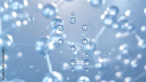 Polystyrene Molecular Structure 3d Flat Model Synthetic Polymer