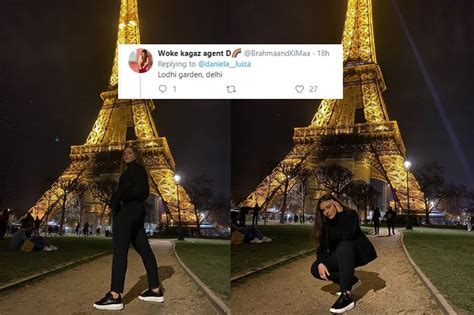 Woman Asks Twitter To Guess Location While Posing In Front Of Eiffel Tower Gets Hilarious