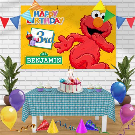 Elmo Birthday Banner Personalized Party Backdrop Decoration 60 X 44 Inches