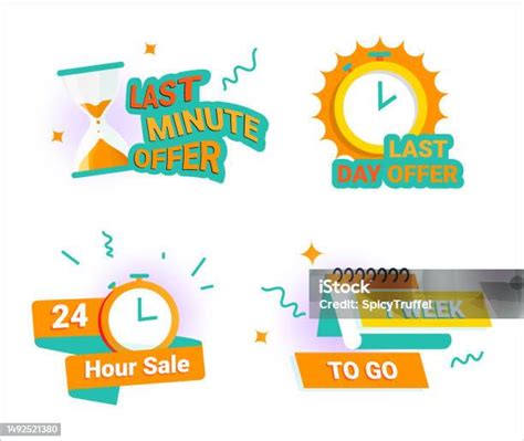 카운트 다운 배너 한정 특별 행사 스티커 프로모션이 종료될 때까지의 시간을 계산합니다 시계 또는 달력이 있는 할인 표지판 쇼핑 라벨 리본과 색종이 벡터 판매 배지 세트