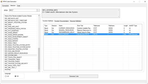 Code Generator For The Invoke Code Activity To Use Sap Rfc Function
